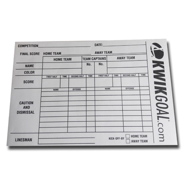 Kwik Goal Referee Score Sheets - AuthenticSoccer.com