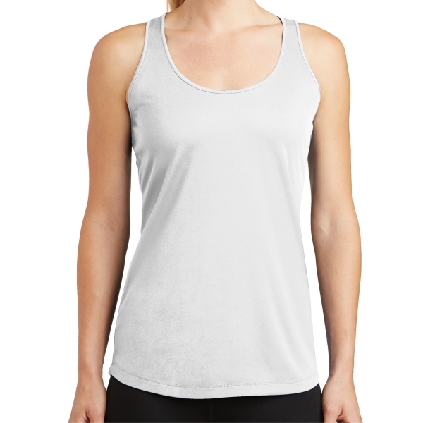 Sport-Tek Women's Racerback Tank - White - AuthenticSoccer.com