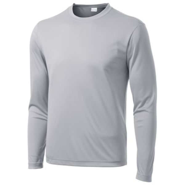 Sport Tek Youth Long Sleeve Performance Shirt - Silver ...