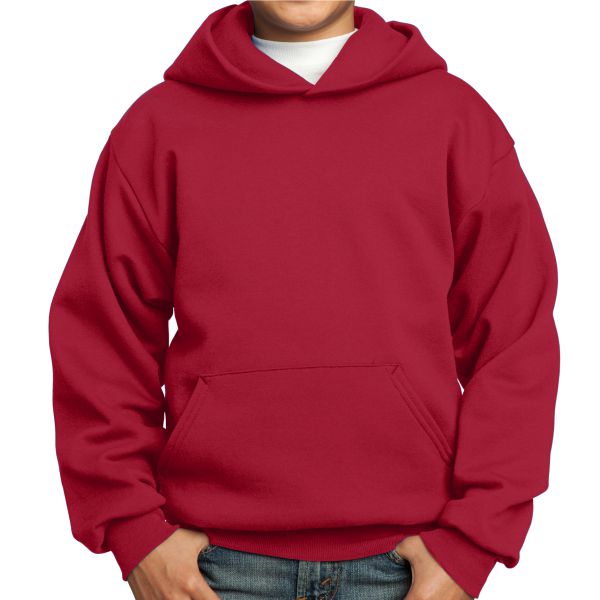 Youth Core Fleece Pullover Hooded Sweatshirt - Red - AuthenticSoccer.com
